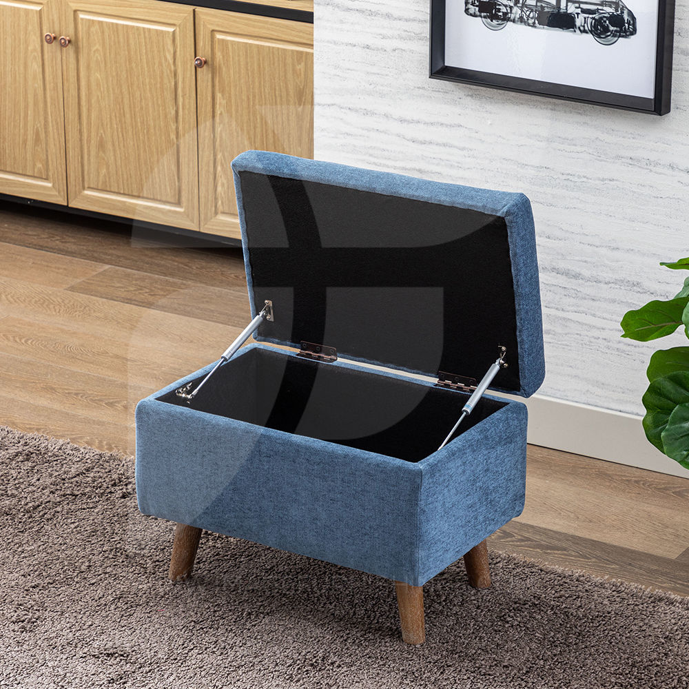 Image Furnishings. Nina Storage Footstool - Denim Blue